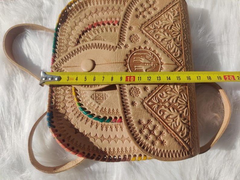 Handcrafted Moroccan Leather Bag – Genuine Leather, Adjustable Strap ...