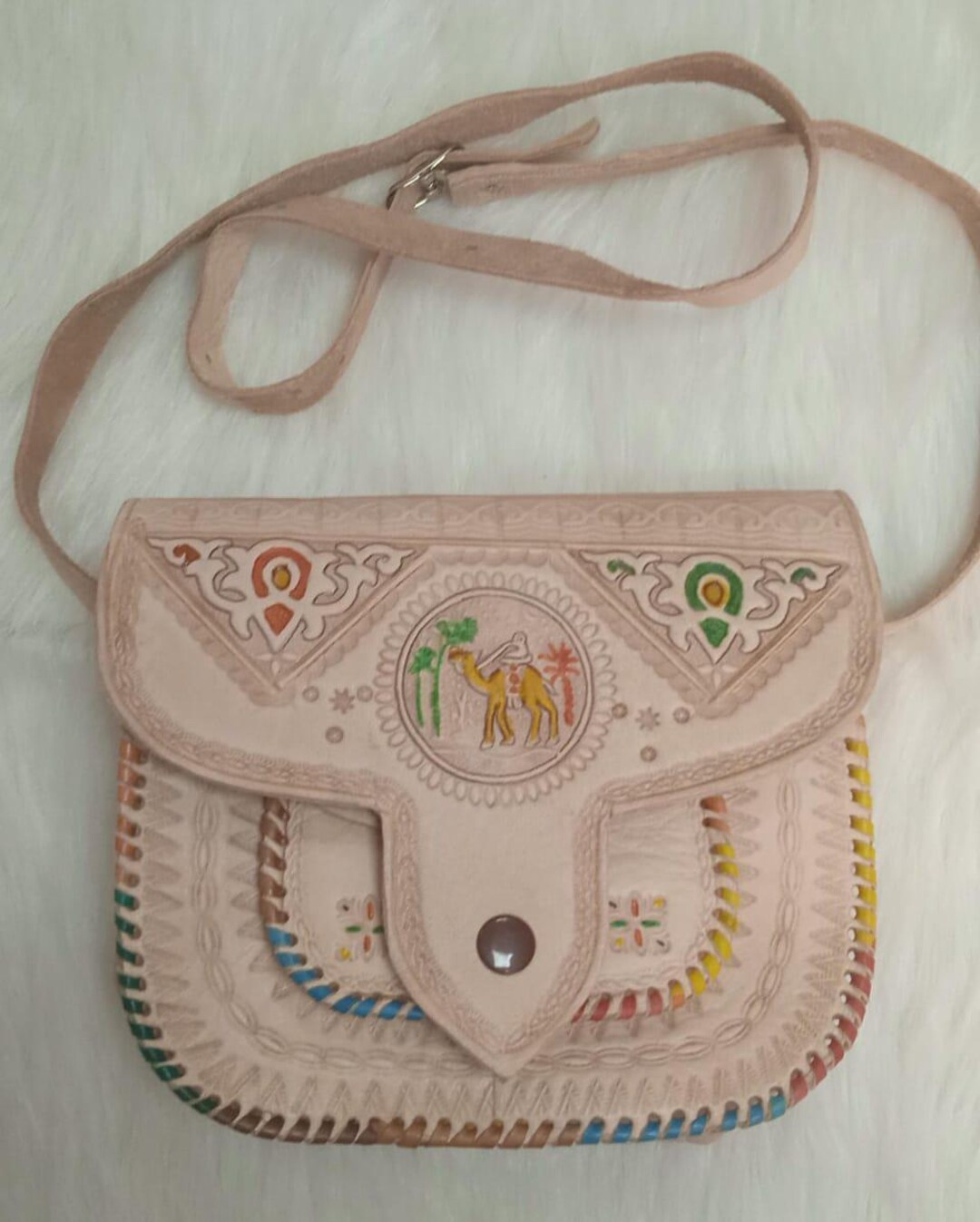 Handmade Moroccan Leather Camel Shoulder Bag - Etsy UK