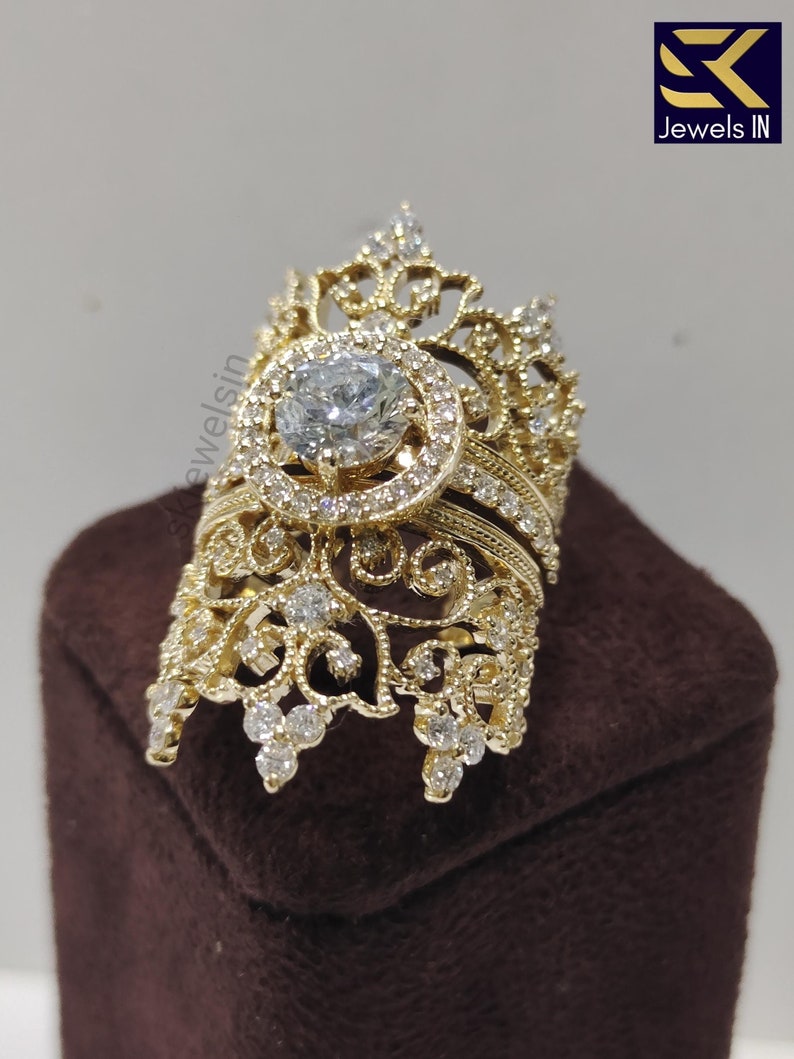 Vintage Engagement Set, 18K Gold Bridal Ring Set, Unique Wedding Ring ...