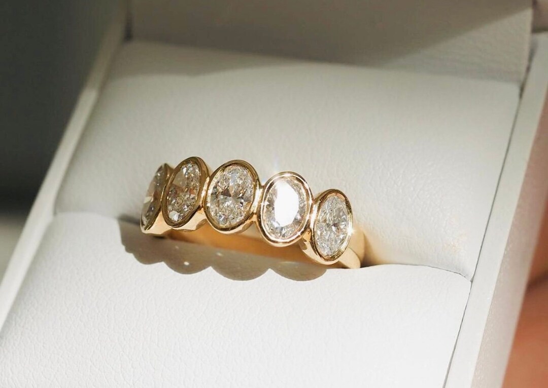 Diamond Ring, Multi-stone Diamond Ring, Wedding Band, Gold Ring ...