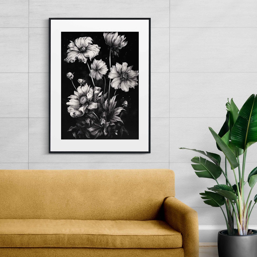 Printable, Printable Prints, Elegant Minimalist Flowers, Poster ...