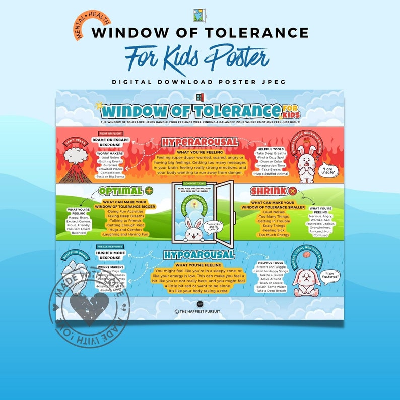 Window of Tolerance Zones of Regulation School Counsellor - Etsy