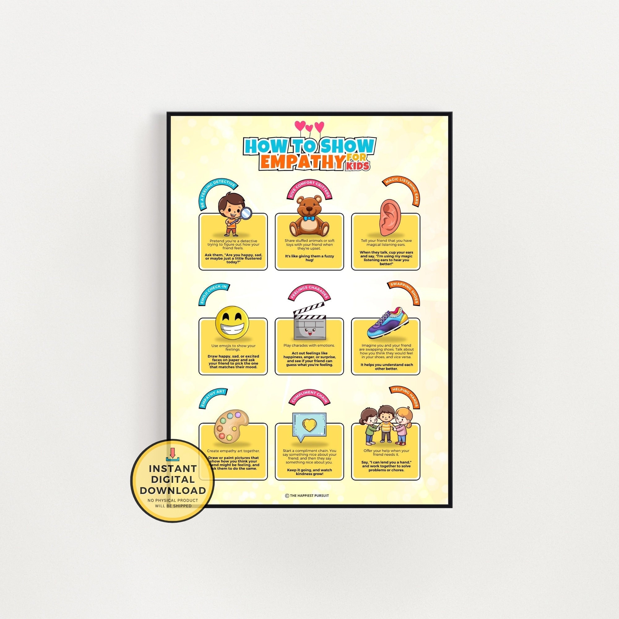 How to Show EMPATHY Lover KIDS Class Room Décor Wall ART, Digital ...