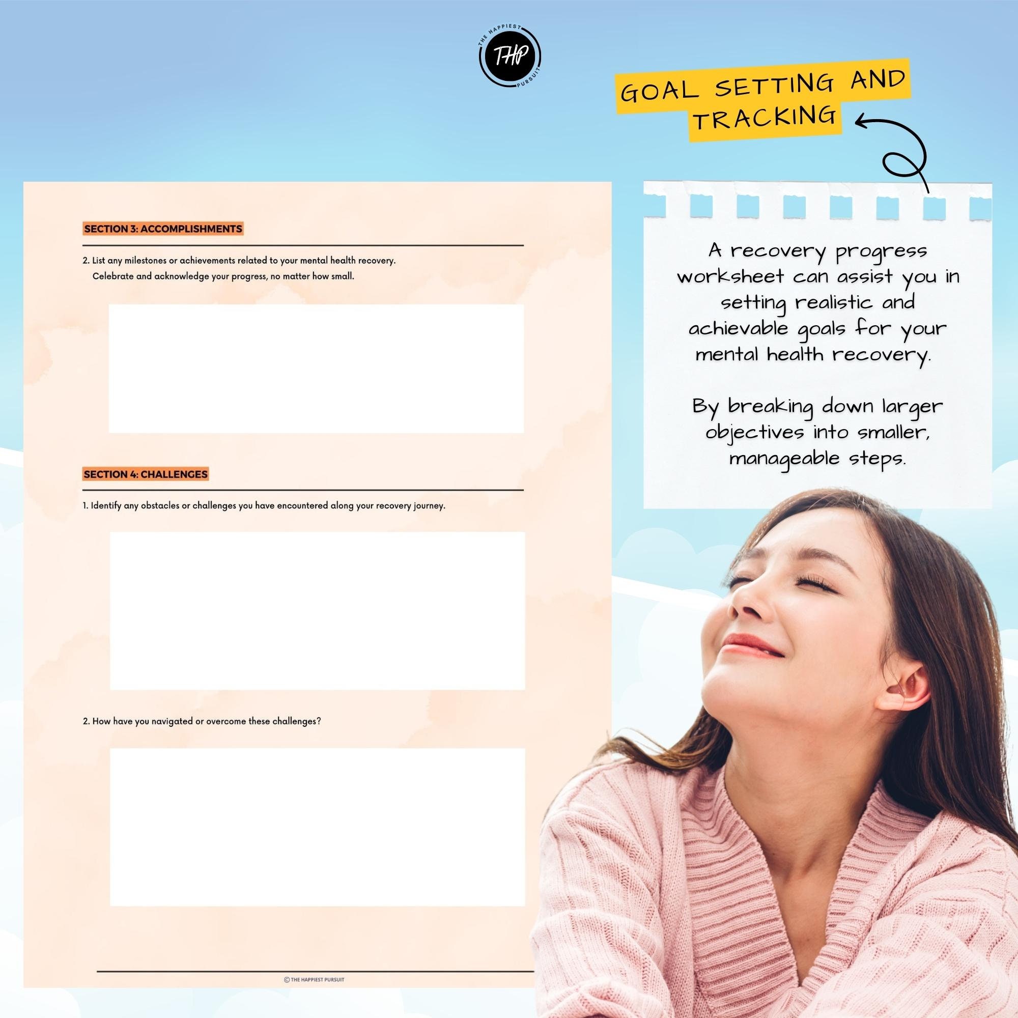 Mental Health Goal-setting RECOVERY PROGRESS WORKSHEET Tracker Template ... Mental Health Goal-setting RECOVERY PROGRESS WORKSHEET Tracker Template ...