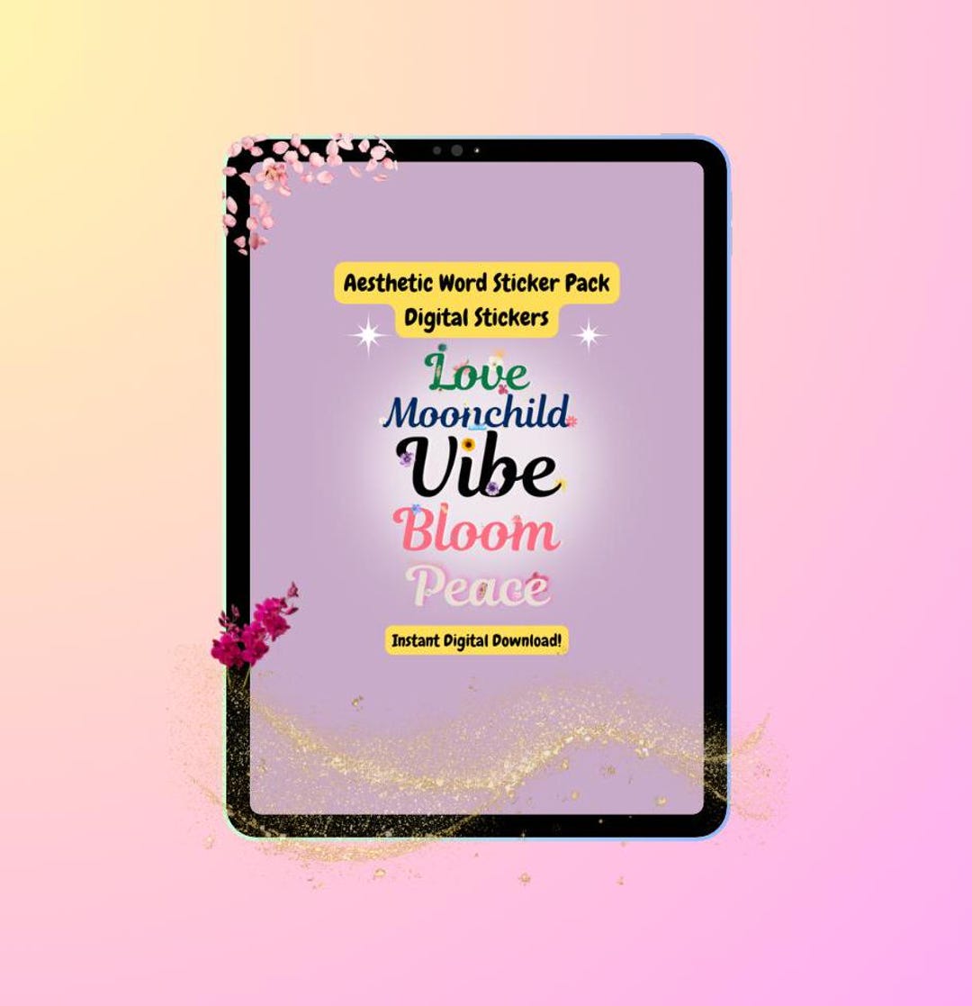 Aesthetic Word Sticker Pack | Digital L Stickers for Planners, IG ...
