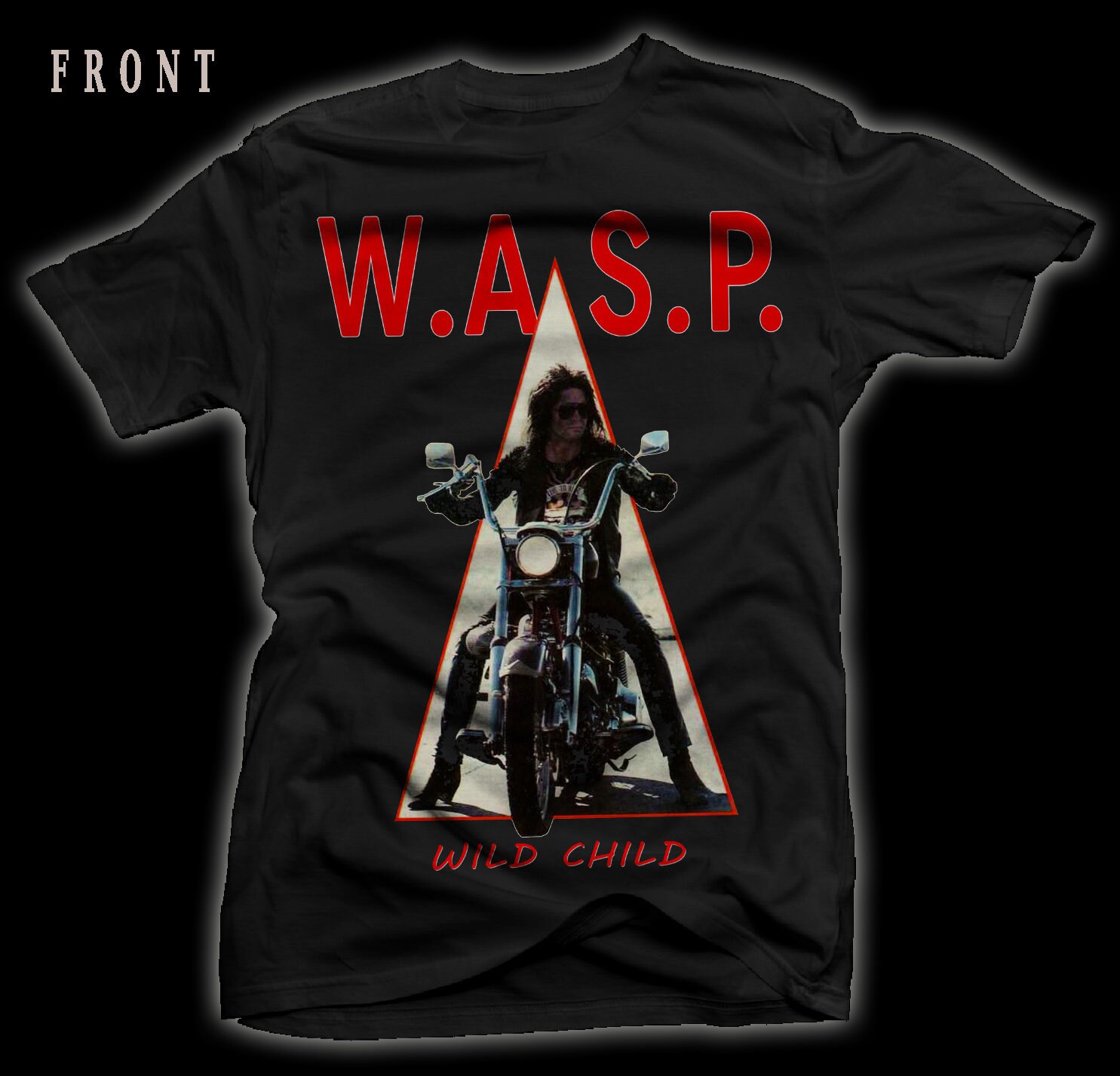 New Dtg / Dtf Printed T-shirt W.A.S.P. WASP Wild Child Size :S,M,L,XL ...