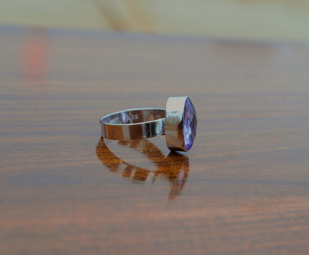 Blue Sapphire Neelam Gemstone Ring 925 Sterling Silver Astrology ...