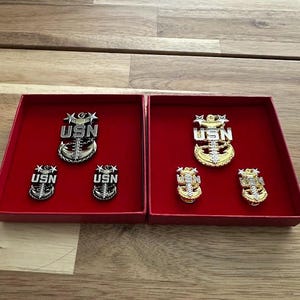 Navy Chief "backbone" Anchor Collar Devices and Cover Pin Set - Etsy