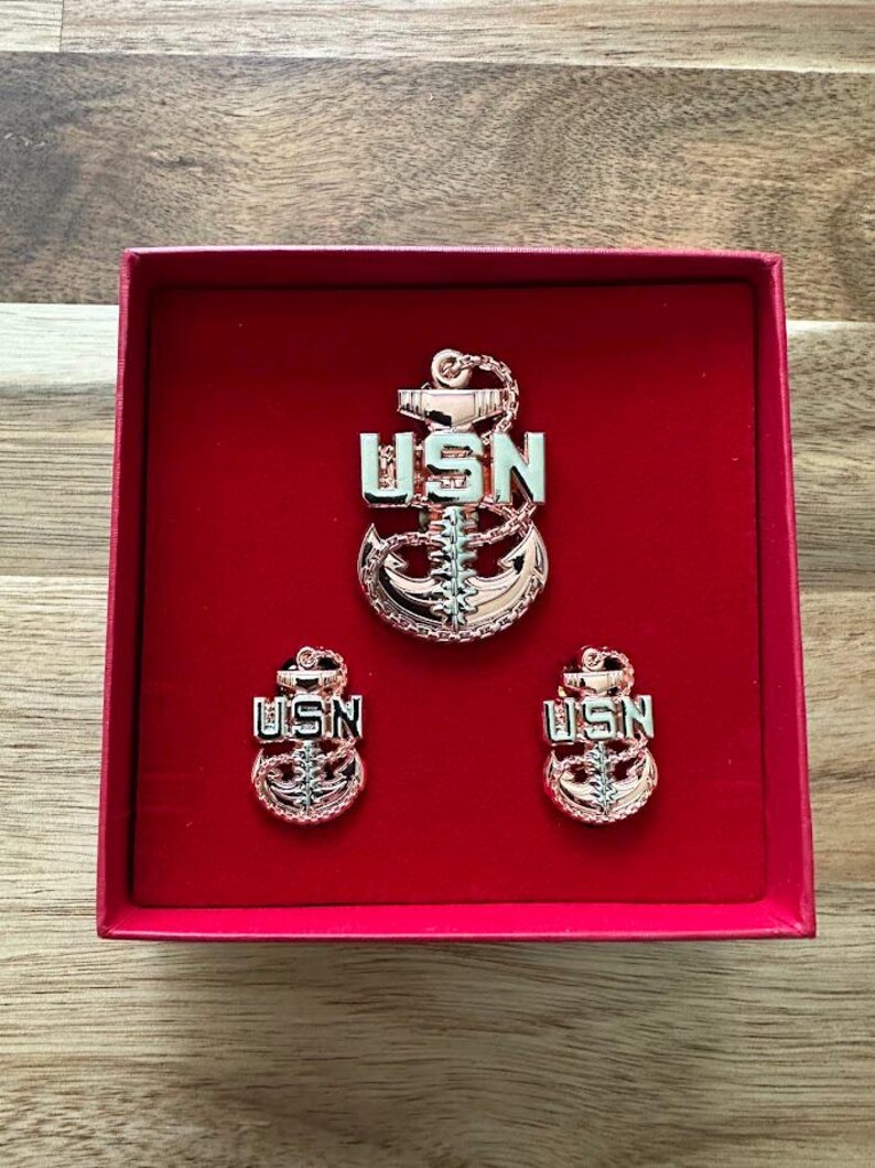Rose Gold Navy Chief Anchor Collar Devices | CPO/SCPO/MCPO Set - Etsy