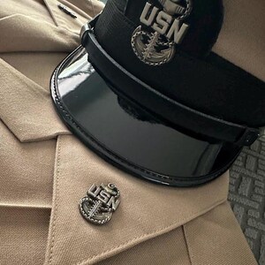 Navy Chief "backbone" Anchor Collar Devices and Cover Pins Set (CPO ...