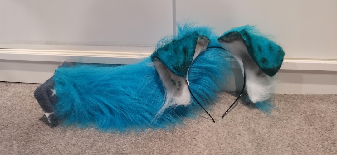 Blue Puppy Ears + Hyper-motion Tail Set - Etsy