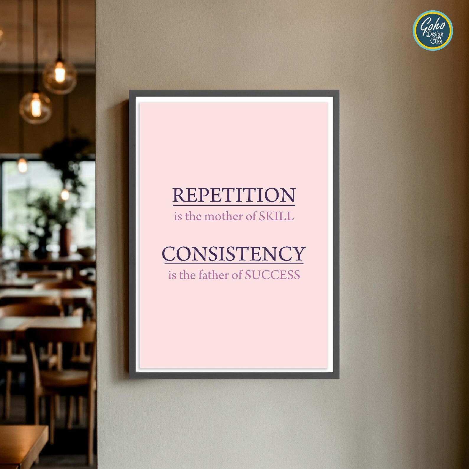 Motivational Quote Poster: Repetition & Success - Minimalist Home ...
