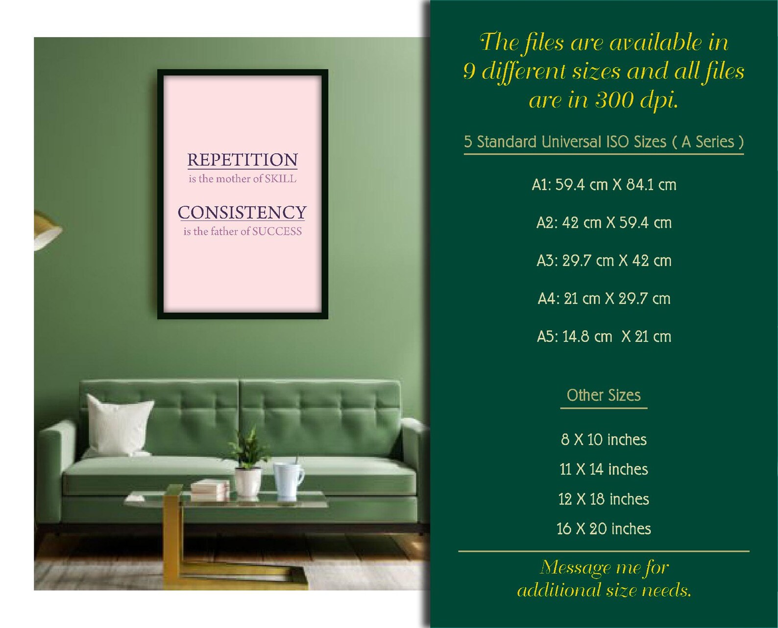 Motivational Quote Poster: Repetition & Success - Minimalist Home ...