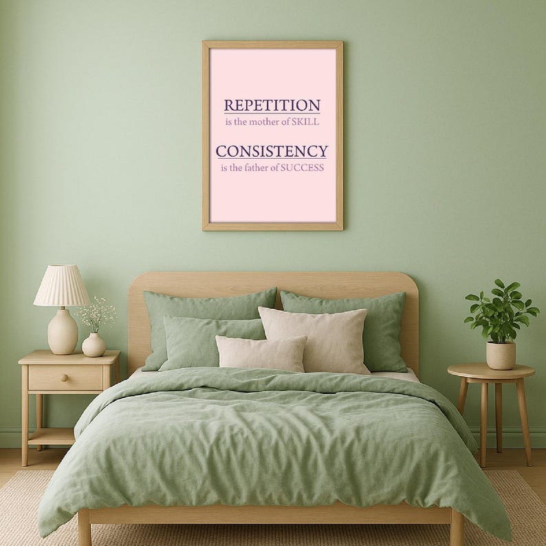 Motivational Quote Poster: Repetition & Success - Minimalist Home ...