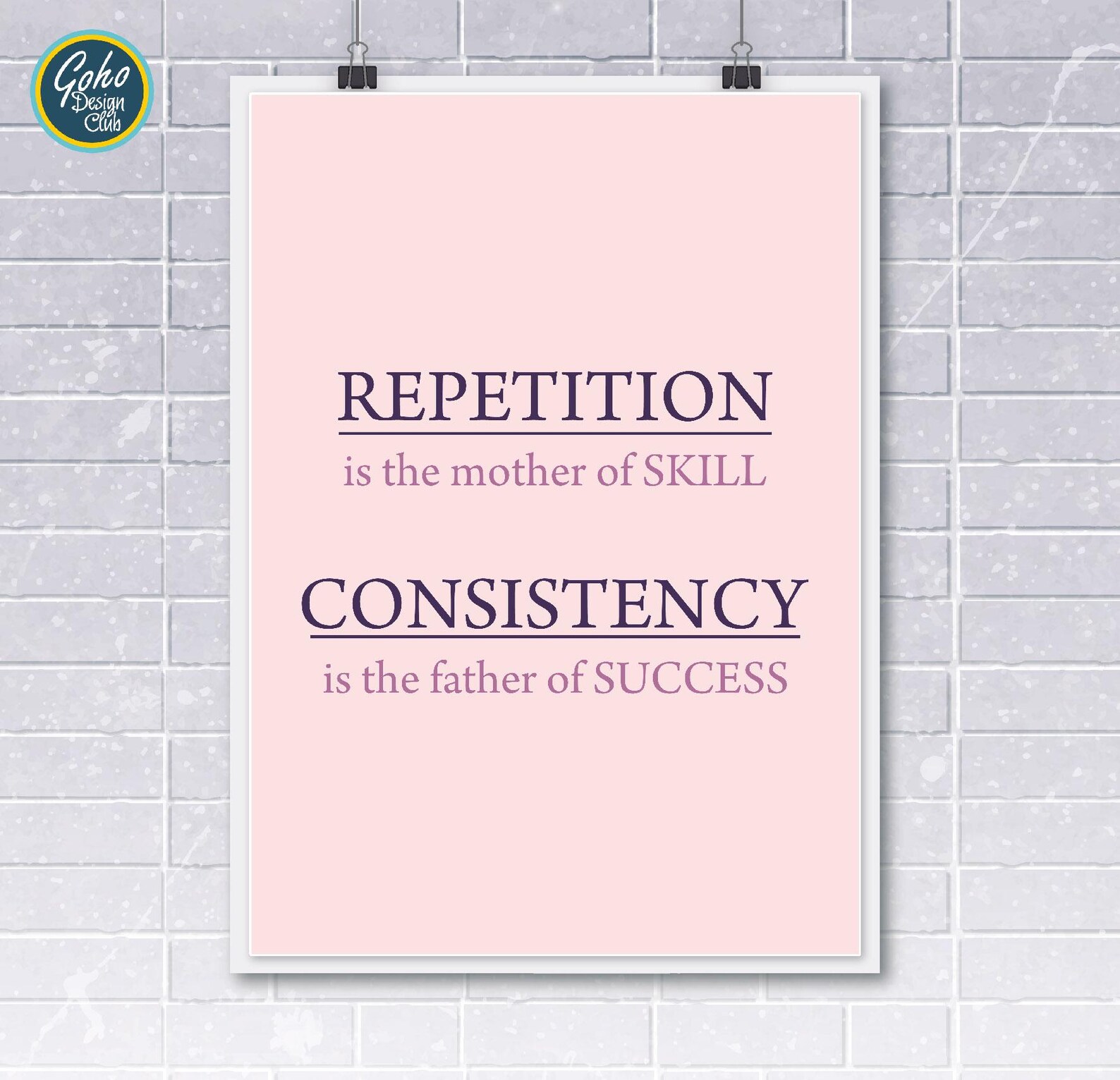 Motivational Quote Poster: Repetition & Success - Minimalist Home ...