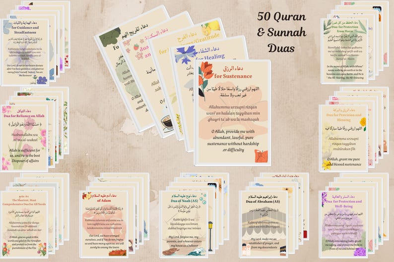 50 Islamic Dua Cards | Quran & Sunnah Affirmations (digital Download ...
