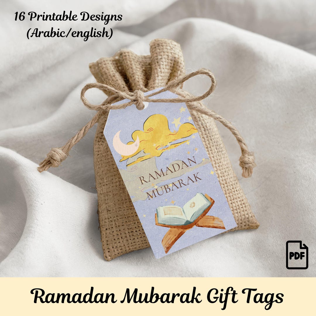 Ramadan Mubarak Gift Tags Printable | Ramadan Favor Tags | Ramadan ...