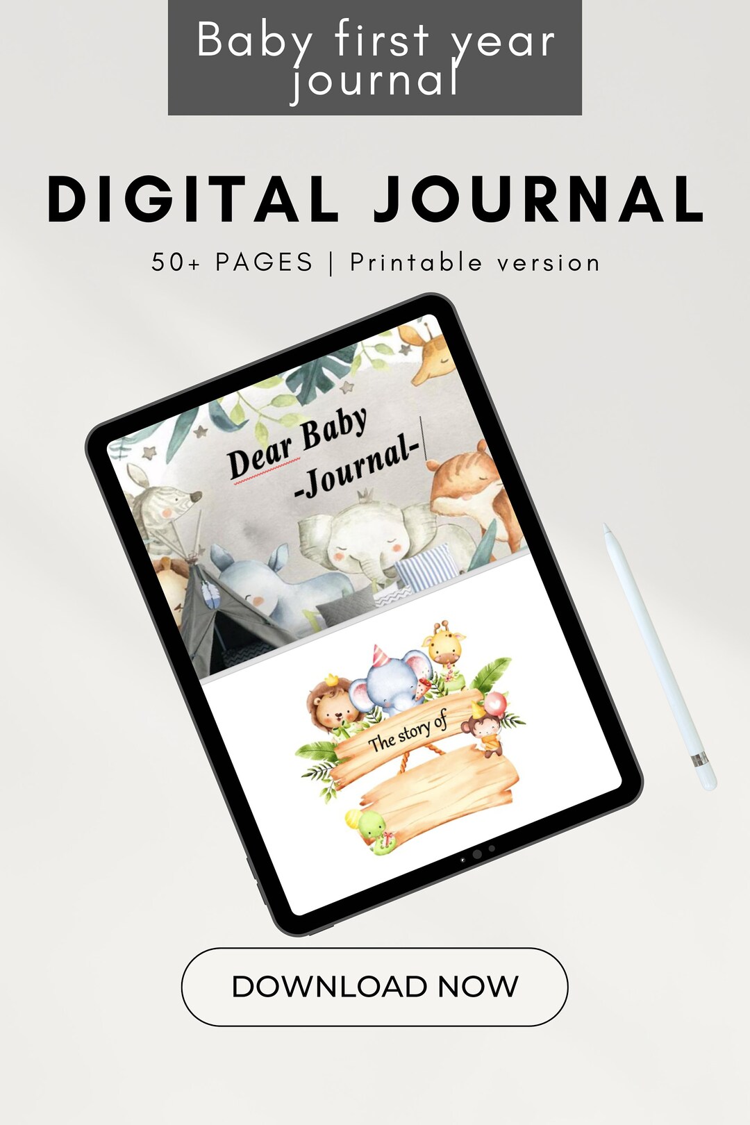 Dear Baby Journal, Printable Baby Memory Book,digital Baby Journal ...