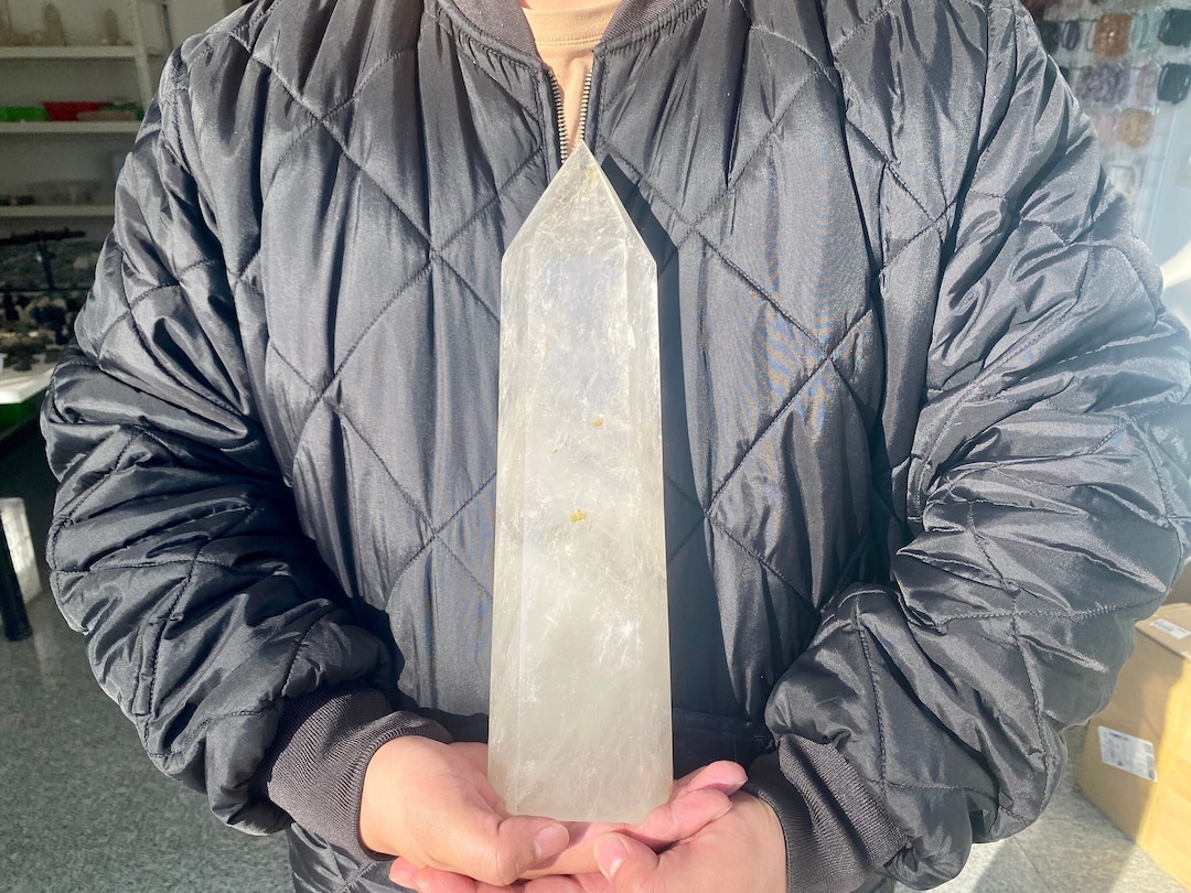 Huge 13/3.3kg Natural Transparent Clear Quartz With Fire Quartz Mica ...