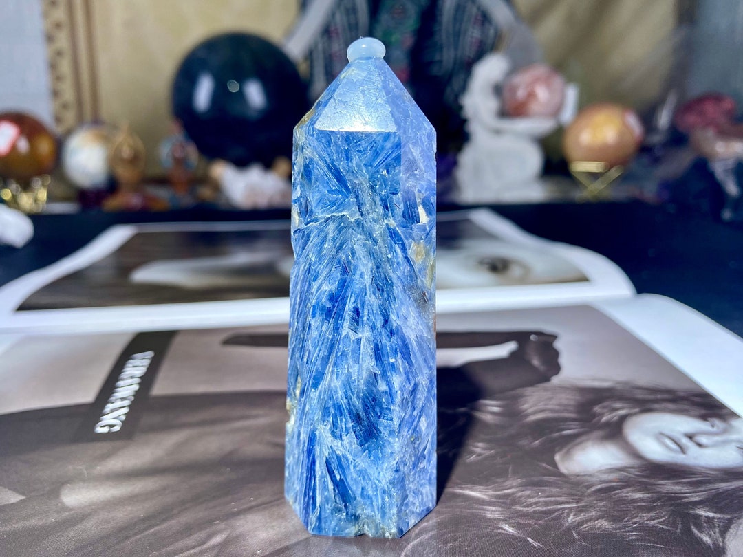Perfectnatural Kyanite Quartz Tower, Gemstone Obelisk, Wall Gemstone ...