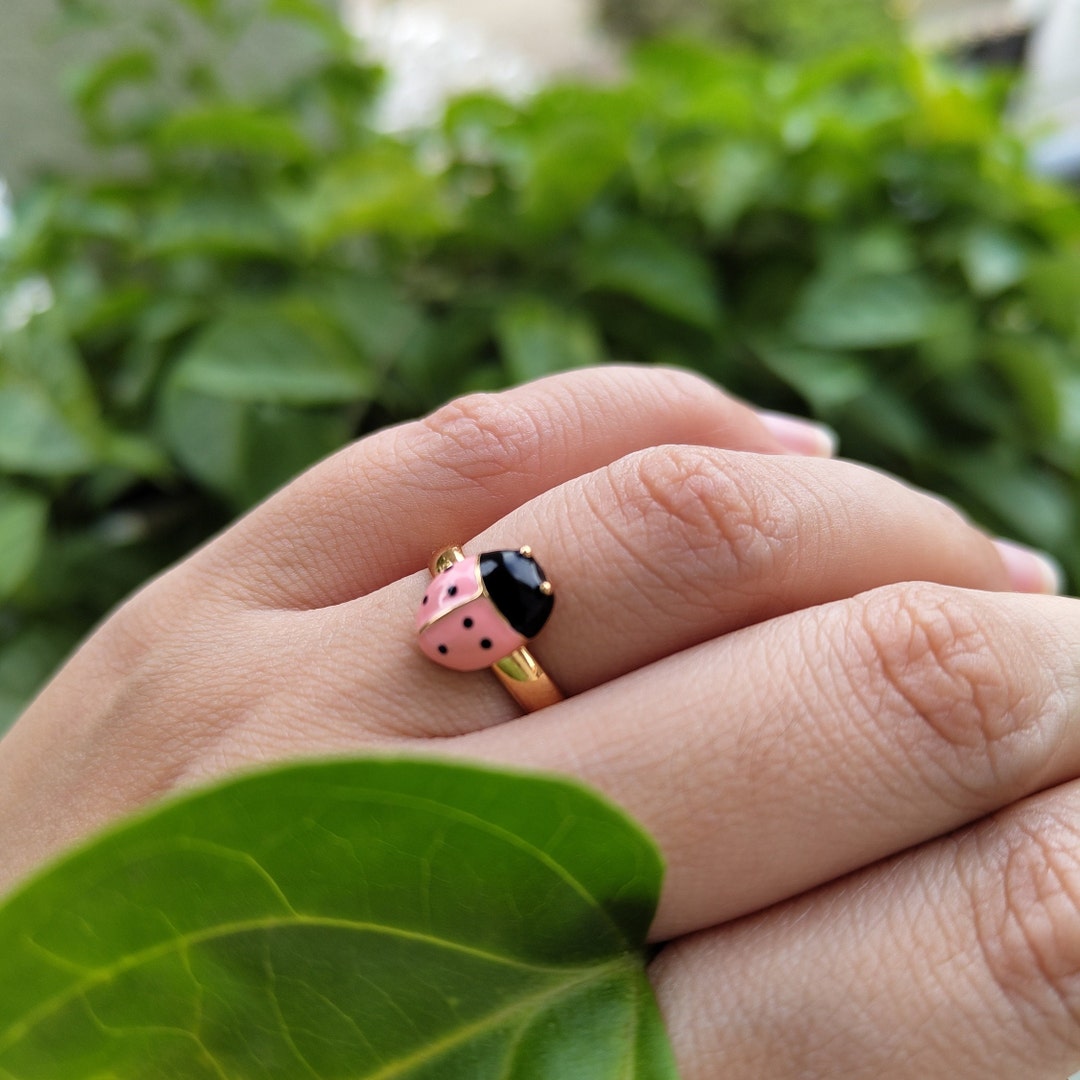 Ladybug Ring Beetle Ring Gold Filled Scarab Beetle Jewelry - Etsy