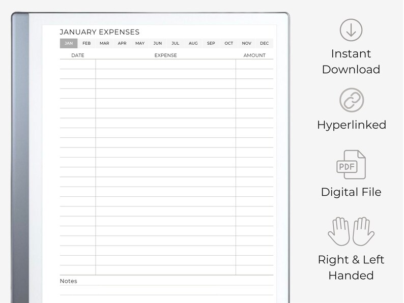 Monthly Expense Tracker Remarkable 2 Template Hyperlinked Left & Right ...