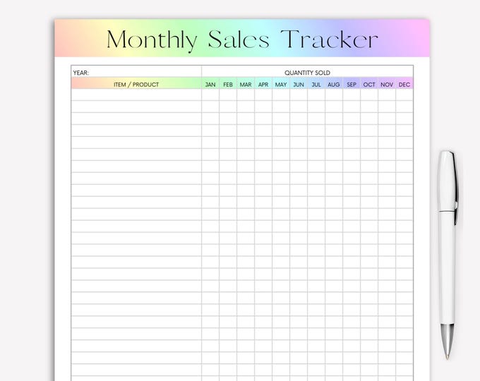 Sales Tracker Printable PDF, Monthly Sales Tracker, Sales Map Tracker ...