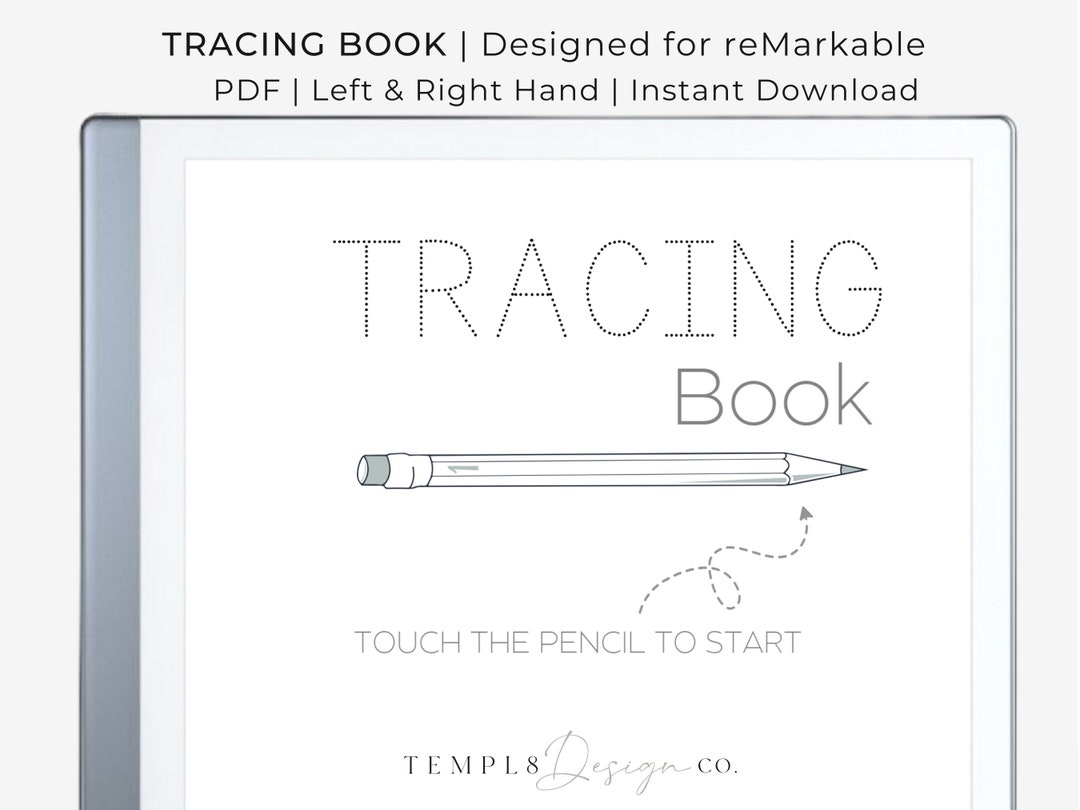 Tracing Book | Remarkable 2 Template | Trace and Learn | Writing ...