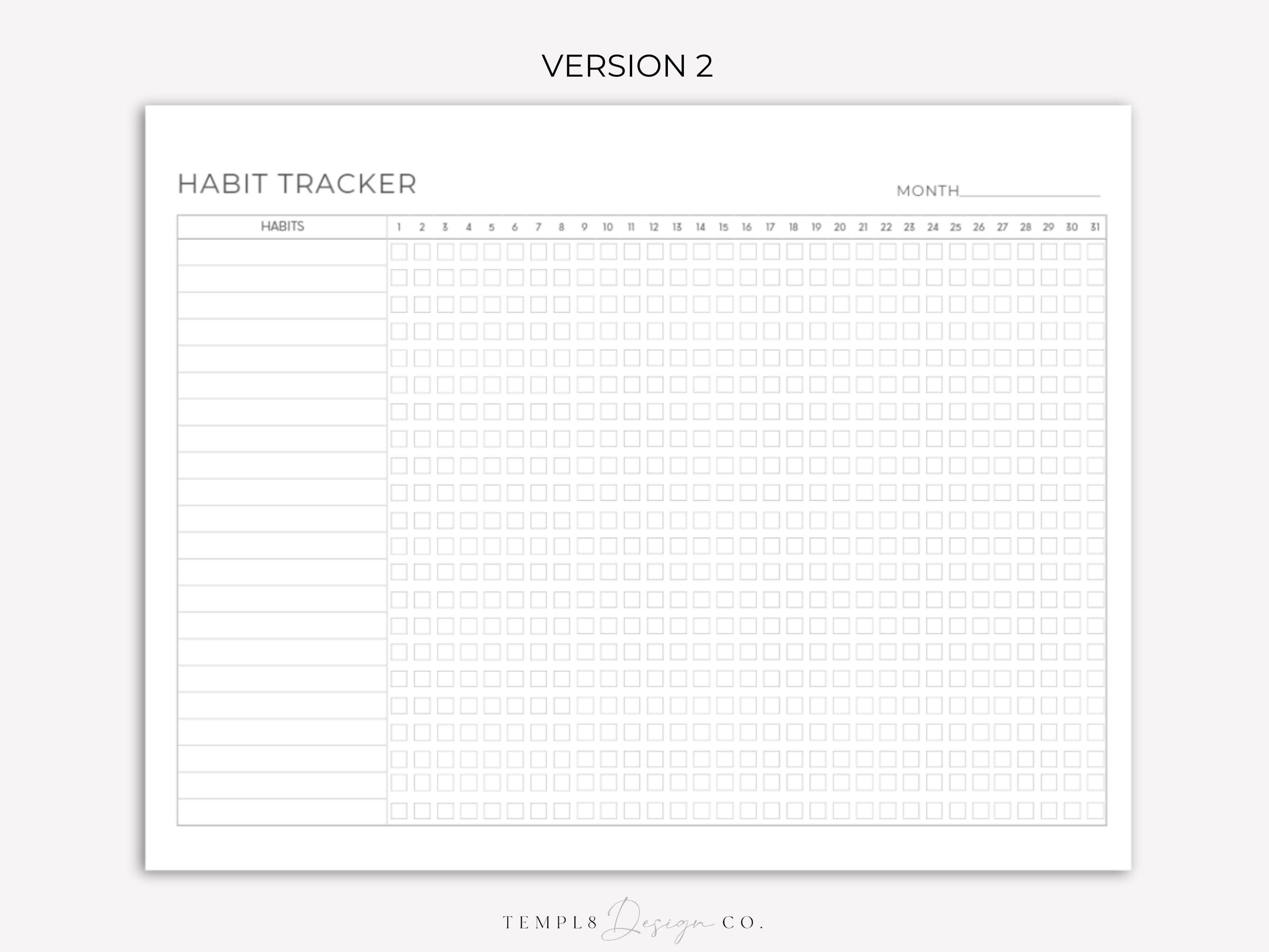 Monthly Habit Tracker | Printable | Instant Digital Download | Routine ...