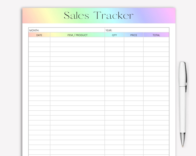 Sales Tracker Printable PDF, Monthly Sales Tracker, Sales Map Tracker ...