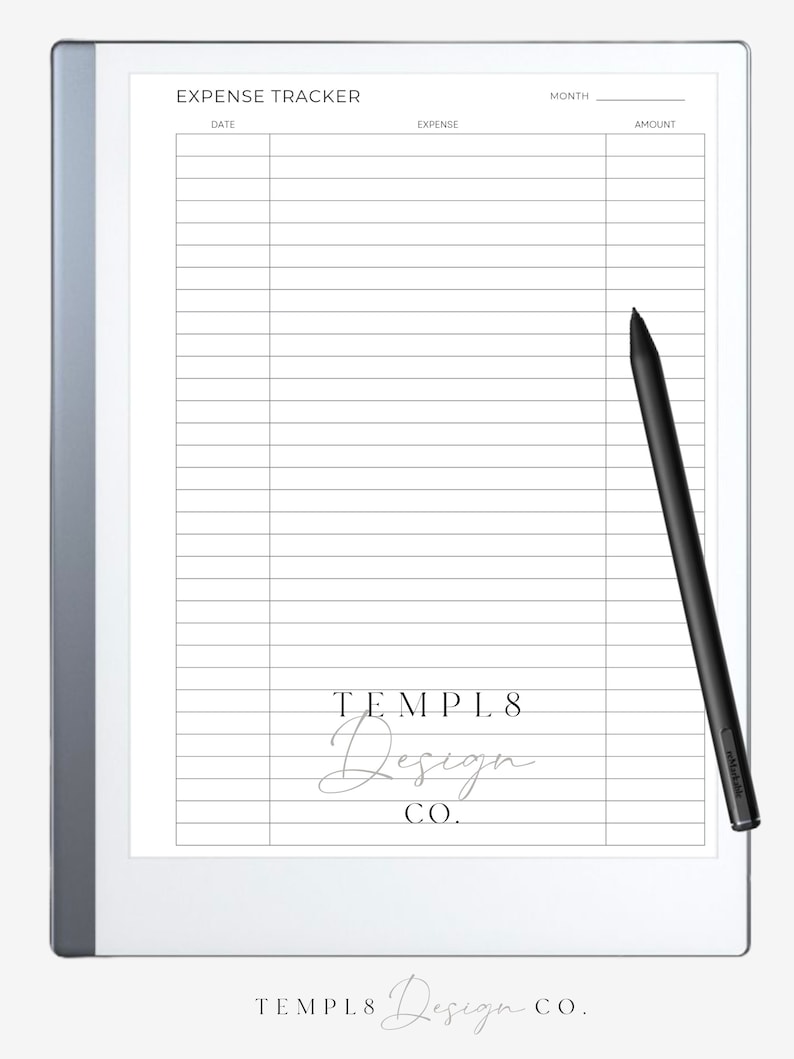 Expense Tracker | Remarkable Template | Instant Download | Right & Left ...