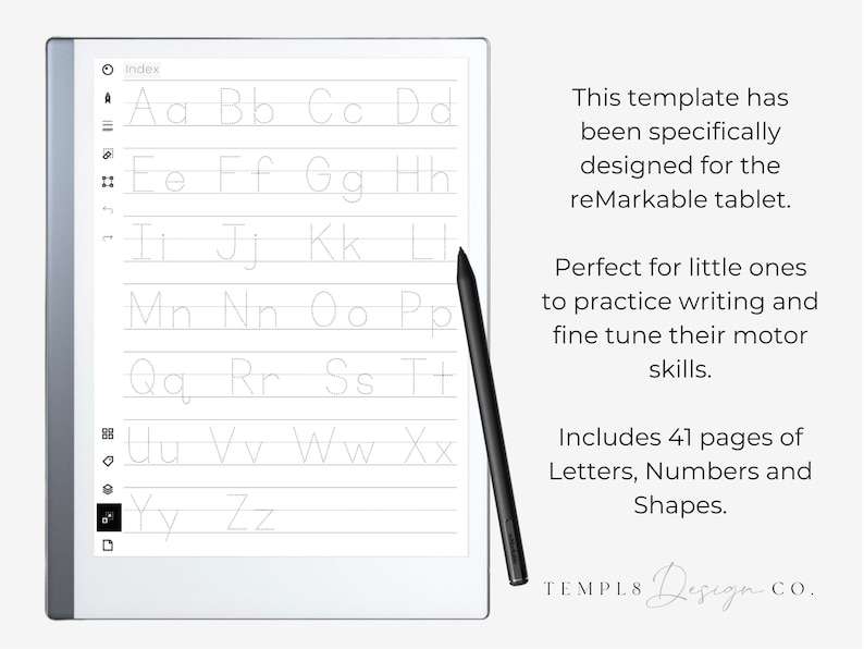 Tracing Book | Remarkable 2 Template | Trace and Learn | Writing ...