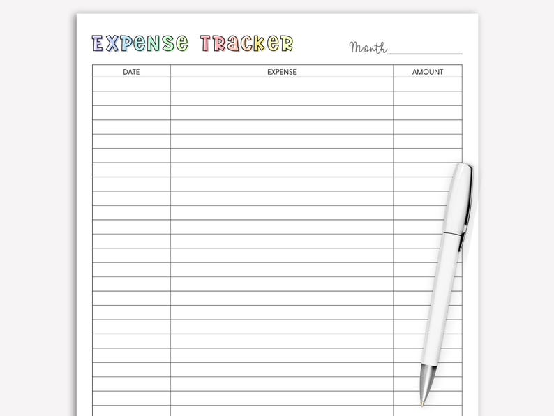 Expense Tracker | Printable | Instant Digital Download | Simple - Etsy