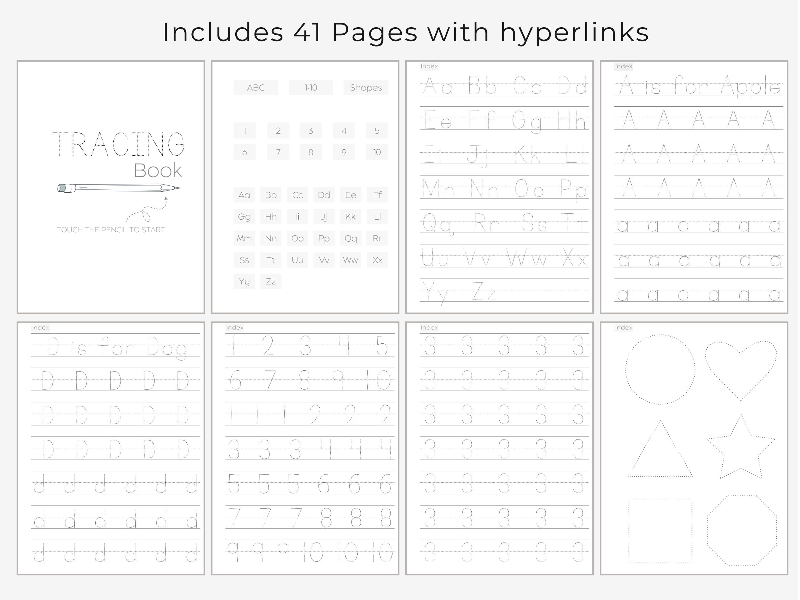 Tracing Book | Remarkable 2 Template | Trace and Learn | Writing ...