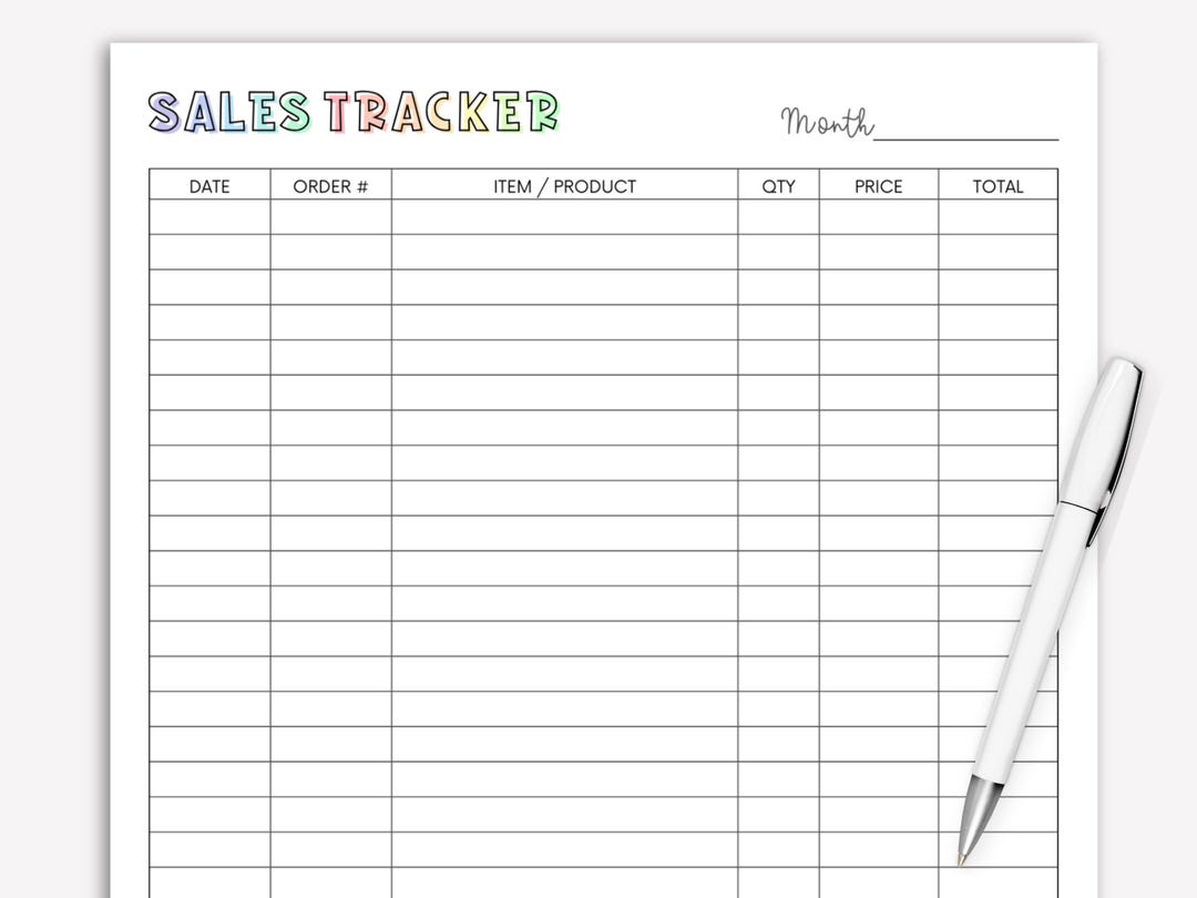 Sales Tracker Printable | Simple Sales Tracker | Instant Download - Etsy