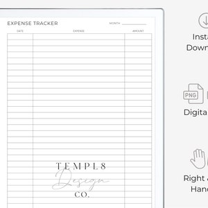 Expense Tracker | Remarkable Template | Instant Download | Right & Left ...