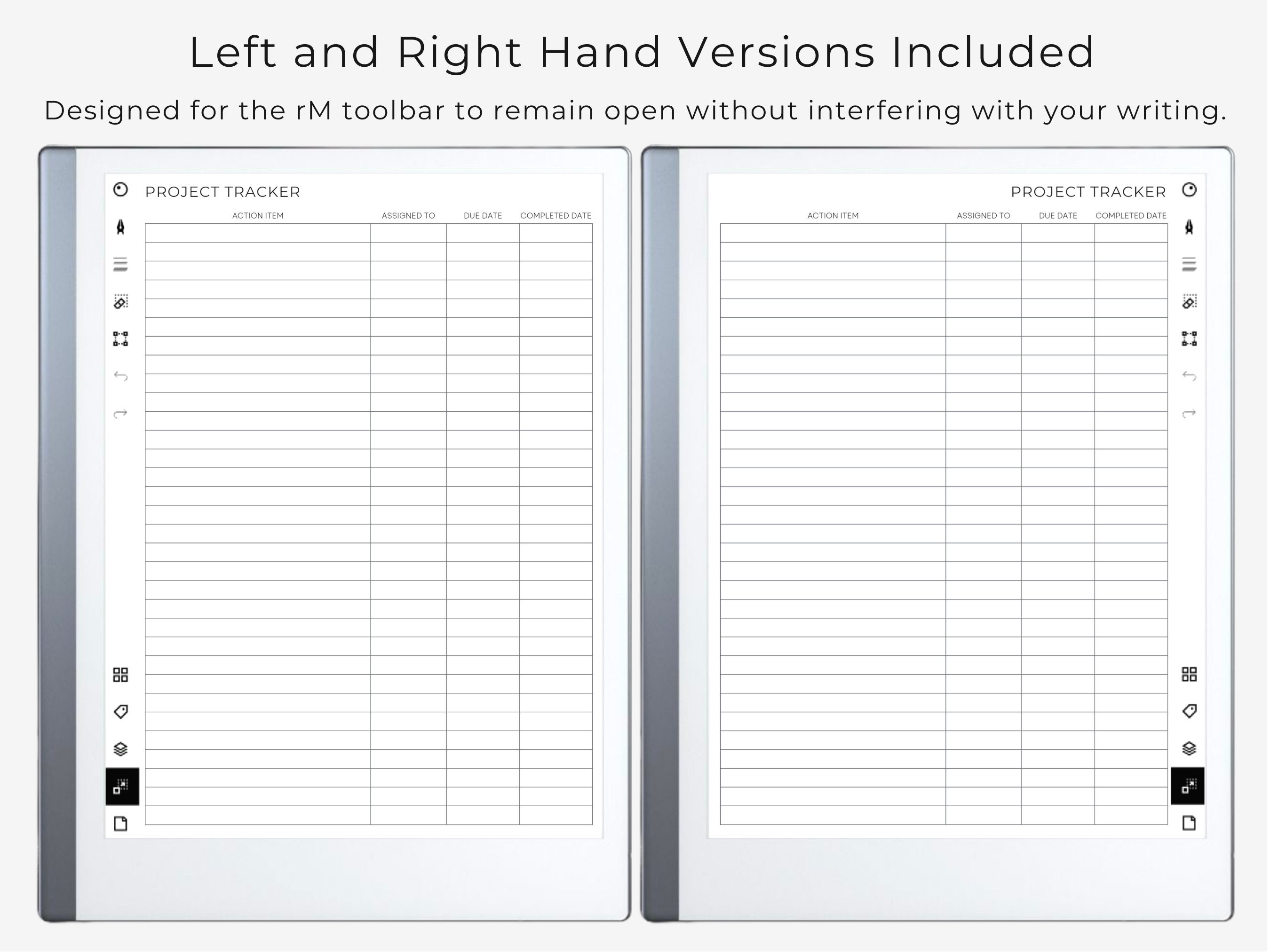 Simple Project Tracker | Remarkable 2 Template | Instant Download ...