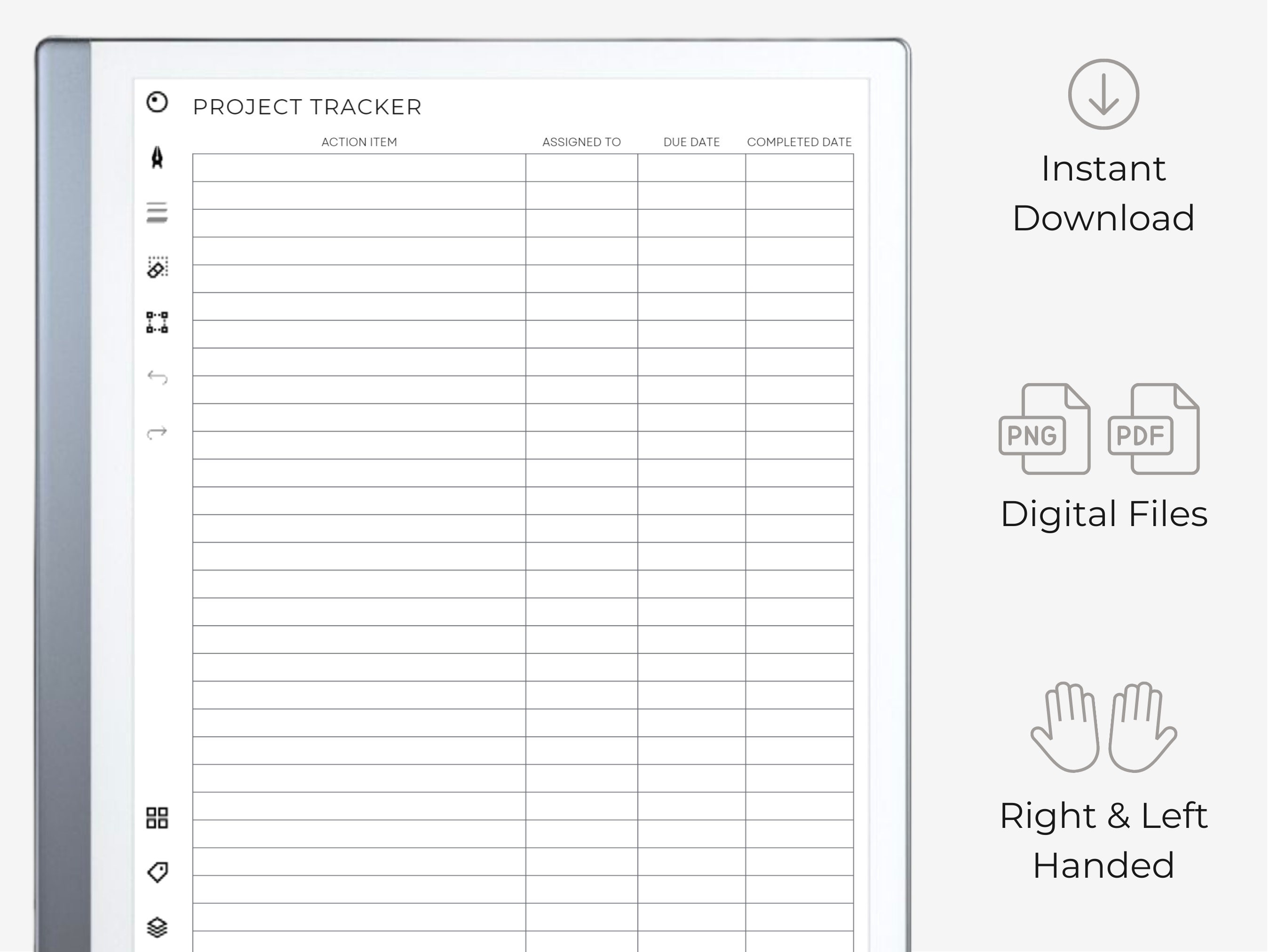 Simple Project Tracker | Remarkable 2 Template | Instant Download ...