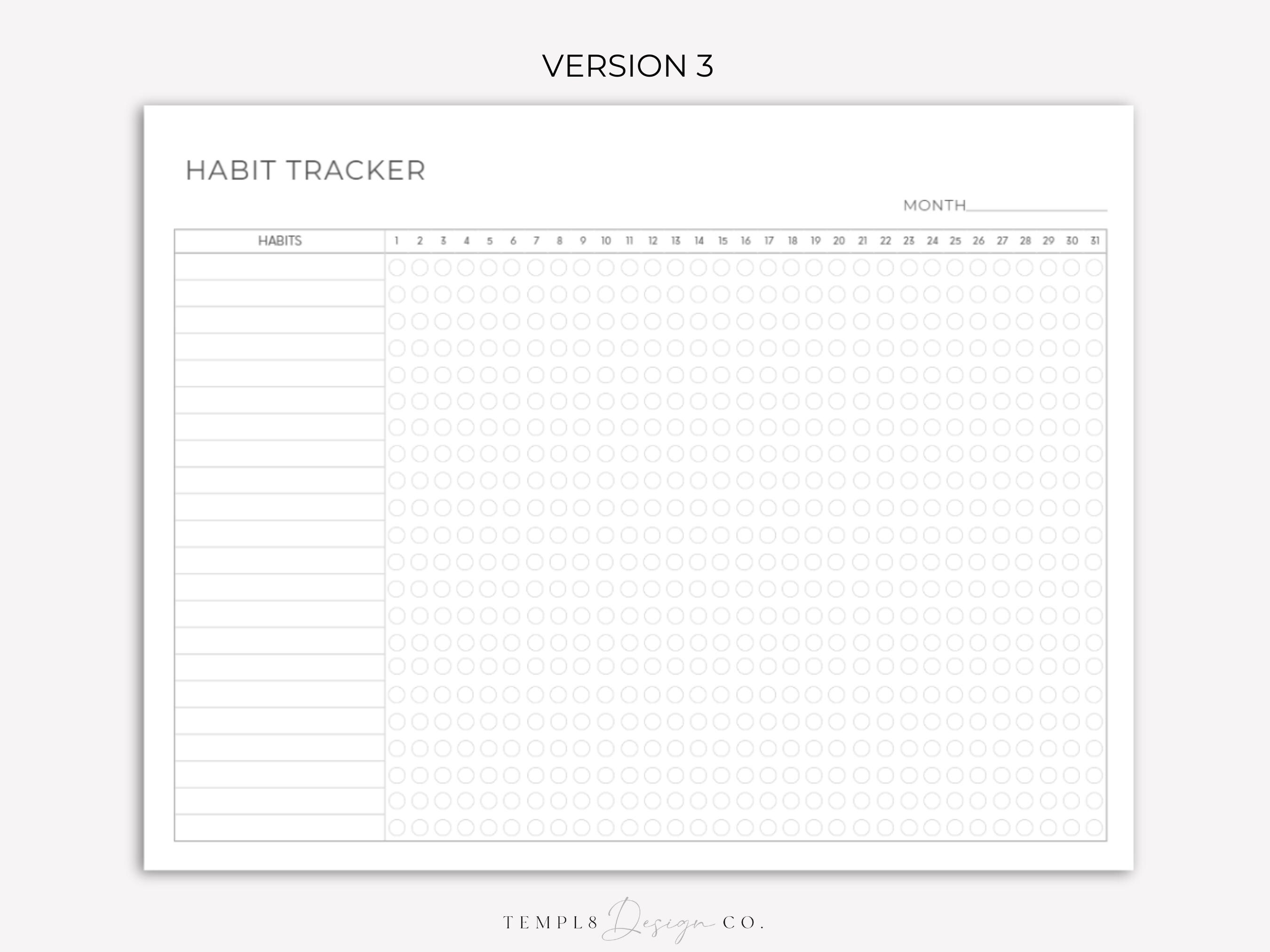 Monthly Habit Tracker | Printable | Instant Digital Download | Routine ...