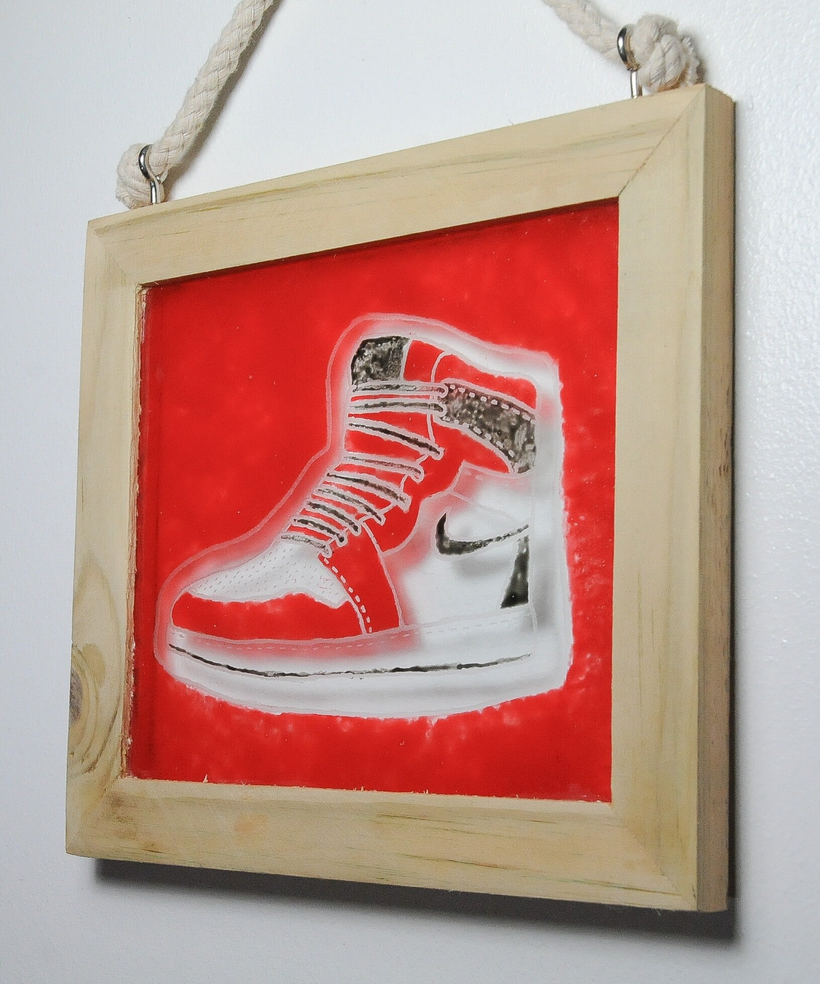 Nike Air Jordan Sneakers Glass Hand Engraved Wall Home and Garden ...