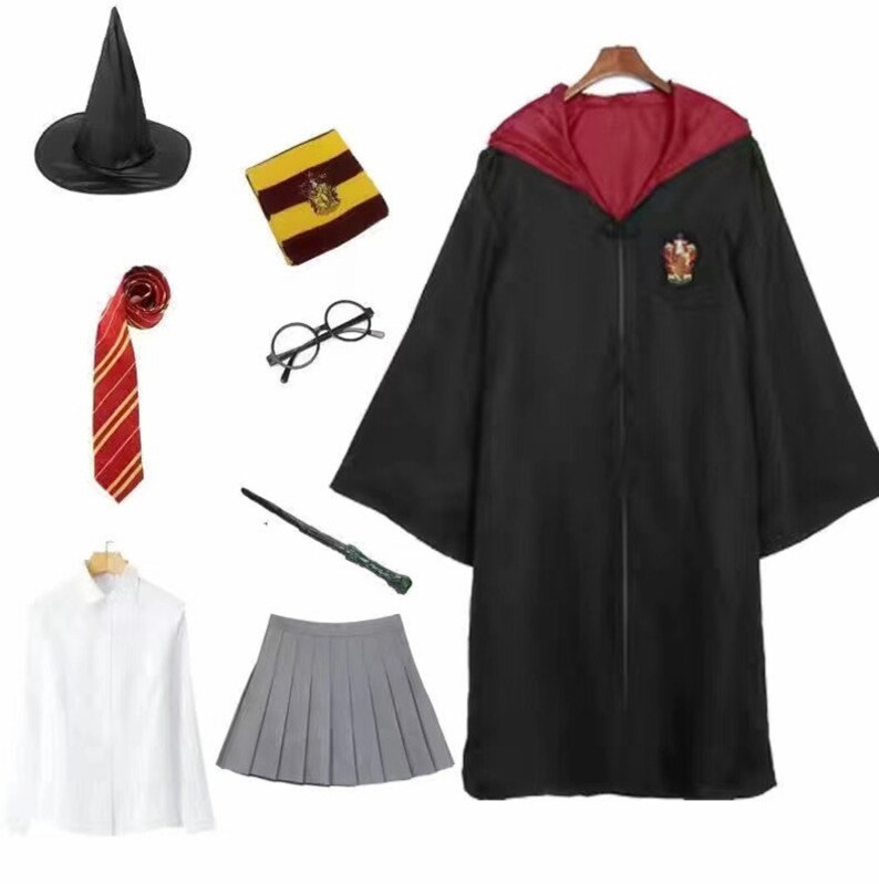 Wizard Robe for Girls Red Cotton Magic Robe Cloak,halloween Costume for ...