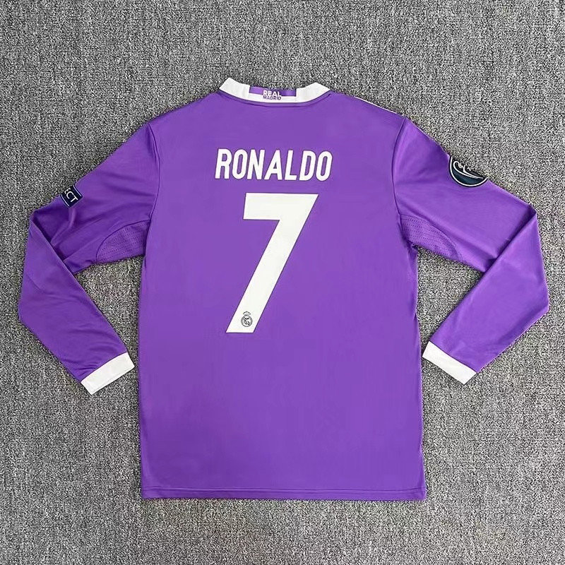 No. 7 Ronaldo Retro Jersey Champions League Purple Short-sleeved ...