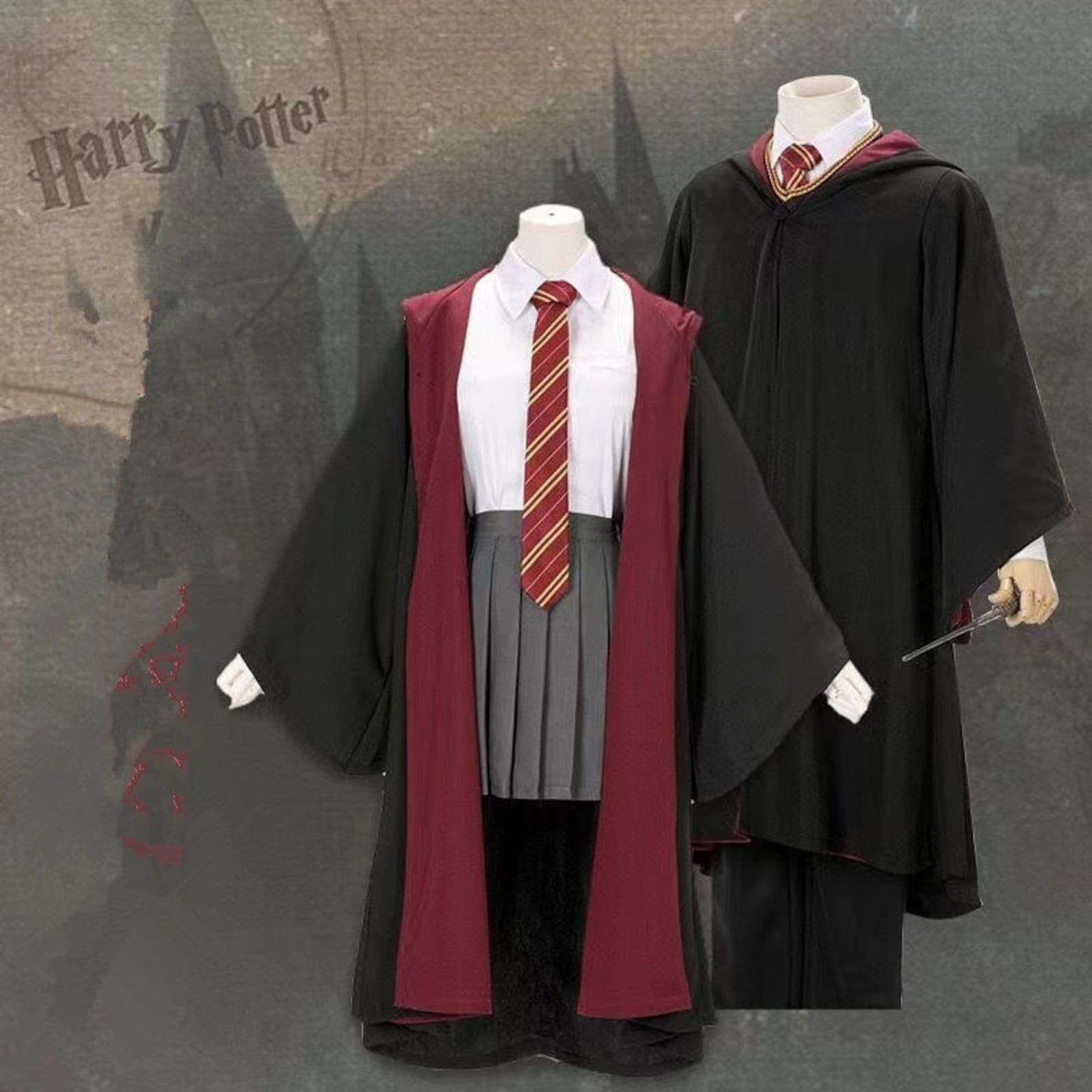 Wizard Robe for Girls Red Cotton Magic Robe Cloak,halloween Costume for ...