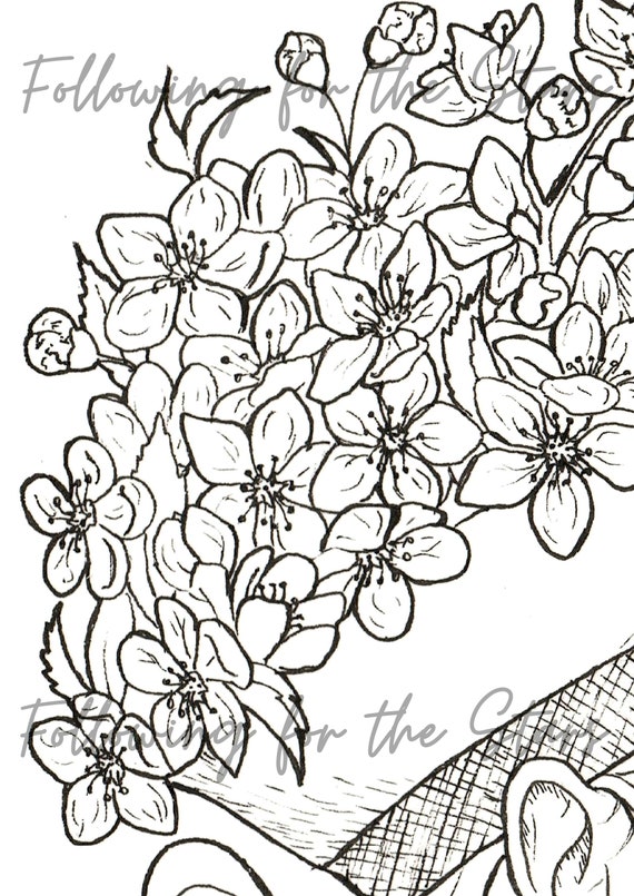 Japanese Cherry Blossom Coloring Pages