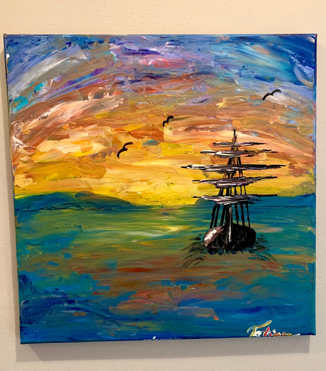 Dutchess Ship - Painting on Canvas. Handmade Acryl Painting - Etsy