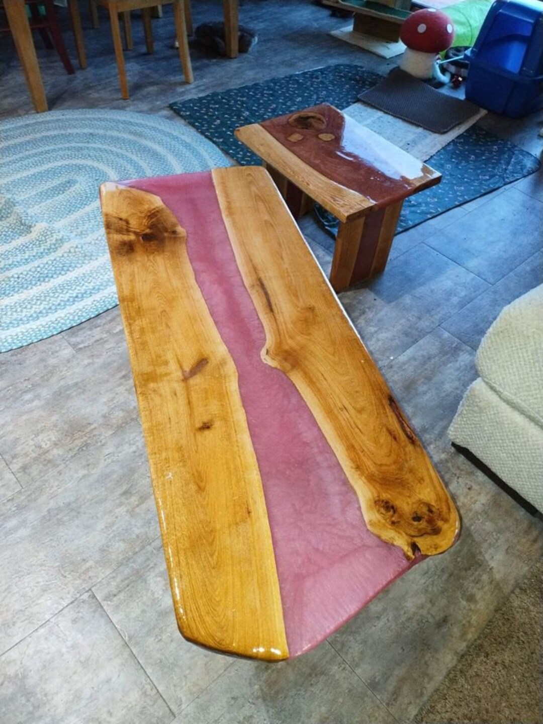 Pink Epoxy Resin River Coffee Table - Etsy