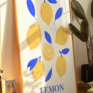 Lemon Poster – Citrus Wall Art, Kitchen Decor, Botanical Fruit Print ...
