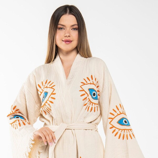 Xl Evil Eye Bathrobe - Etsy