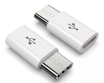 Micro USB to Type C Converter Adapter White - Etsy
