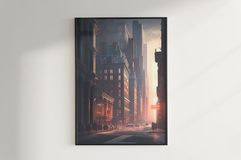 City Print Download, Cityscape Print, Abstract City Printable, Wall Art ...